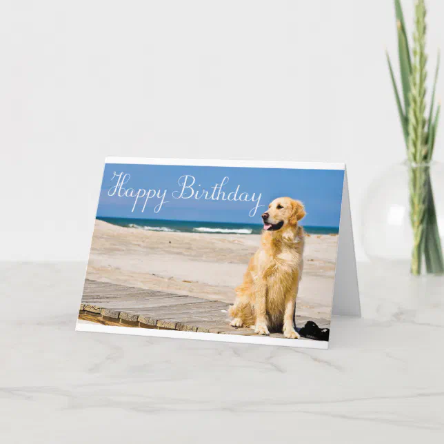 Happy Birthday Golden Retriever Puppy Dog Card | Zazzle