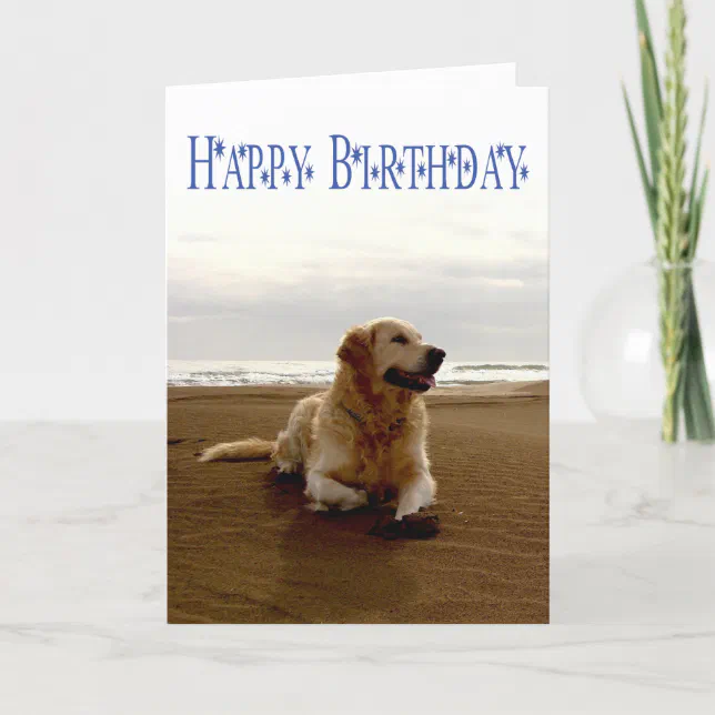 Happy Birthday Golden Retriever Puppy Dog Card | Zazzle