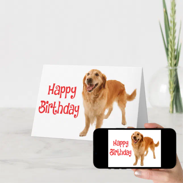 Happy Birthday Golden Retriever Puppy Dog - Verse Card | Zazzle