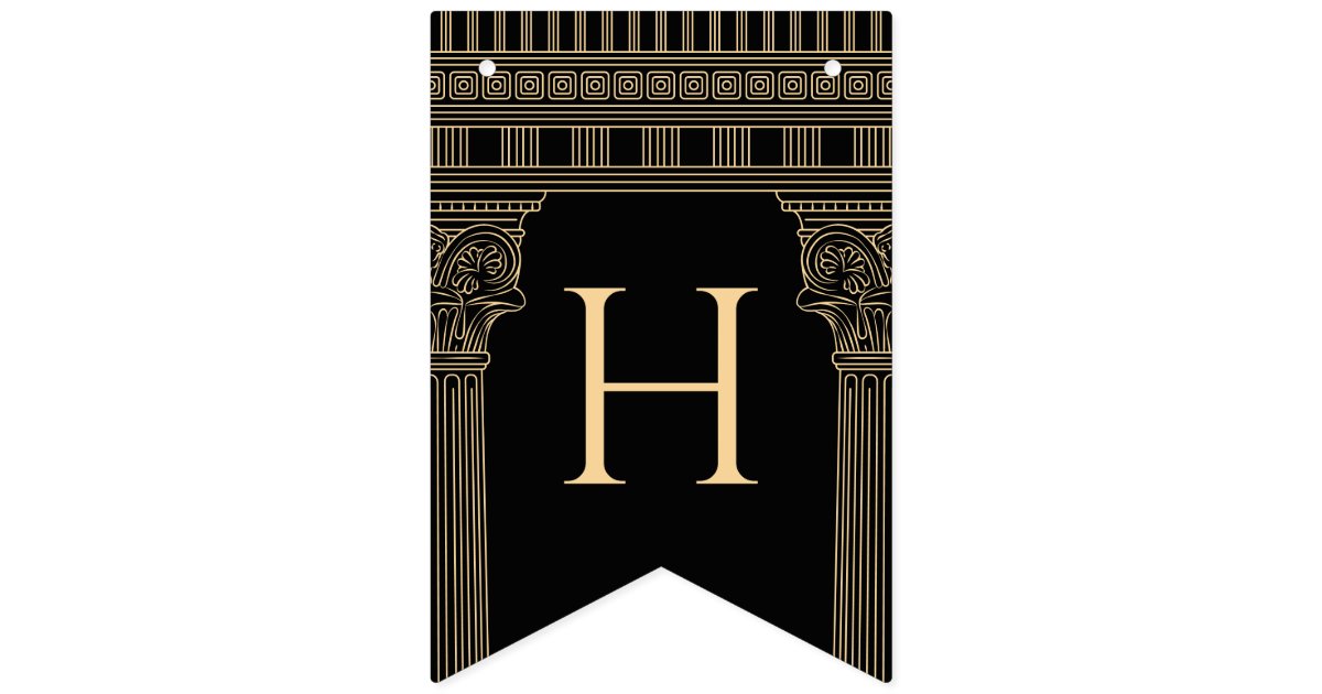 Happy birthday Greek temple with custom colors Bunting Flags | Zazzle