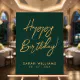 Happy Birthday Green Gold Modern Script Acrylic Sign | Zazzle