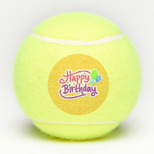 Happy Birthday Greeting Tennis Balls | Zazzle