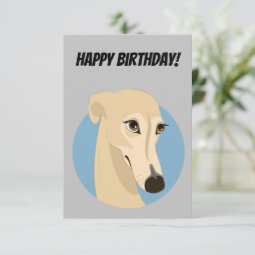 Happy Birthday Greyhound Card | Zazzle