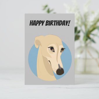Happy Birthday Greyhound Card | Zazzle