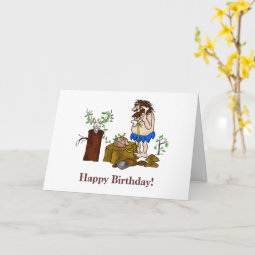 Happy Birthday Ham Radio Caveman Card | Zazzle