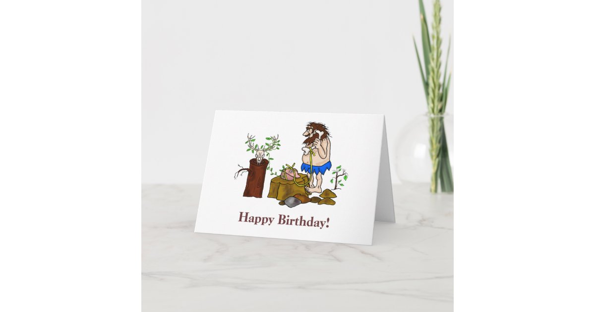 Happy Birthday Ham Radio Caveman Card | Zazzle