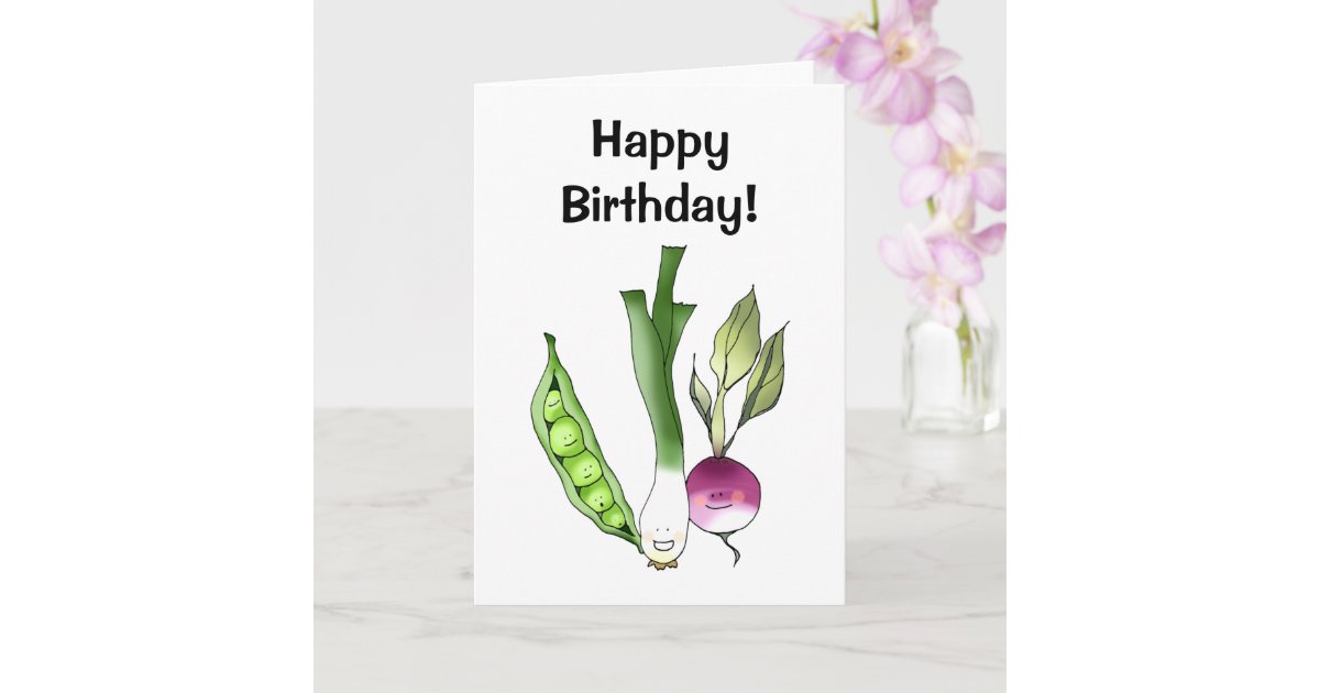 Happy birthday! (happy vegetables) card | Zazzle