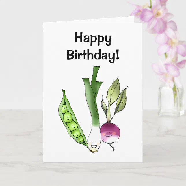 Happy birthday! (happy vegetables) card | Zazzle