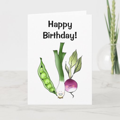 Happy birthday! (happy vegetables) card | Zazzle