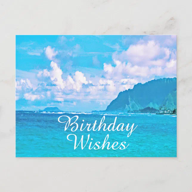 Happy Birthday Hawaiian Beach Photography Postcard | Zazzle