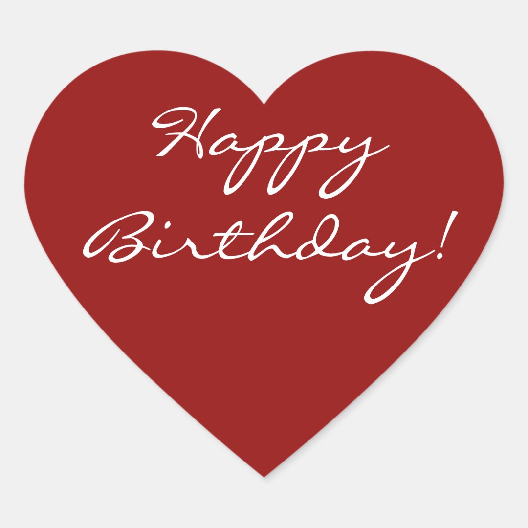 Happy Birthday Heart Heart Sticker | Zazzle