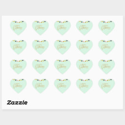 Happy Birthday Heart Mint Color for Her Heart Sticker | Zazzle