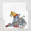 Happy Birthday Hippo Postcard | Zazzle