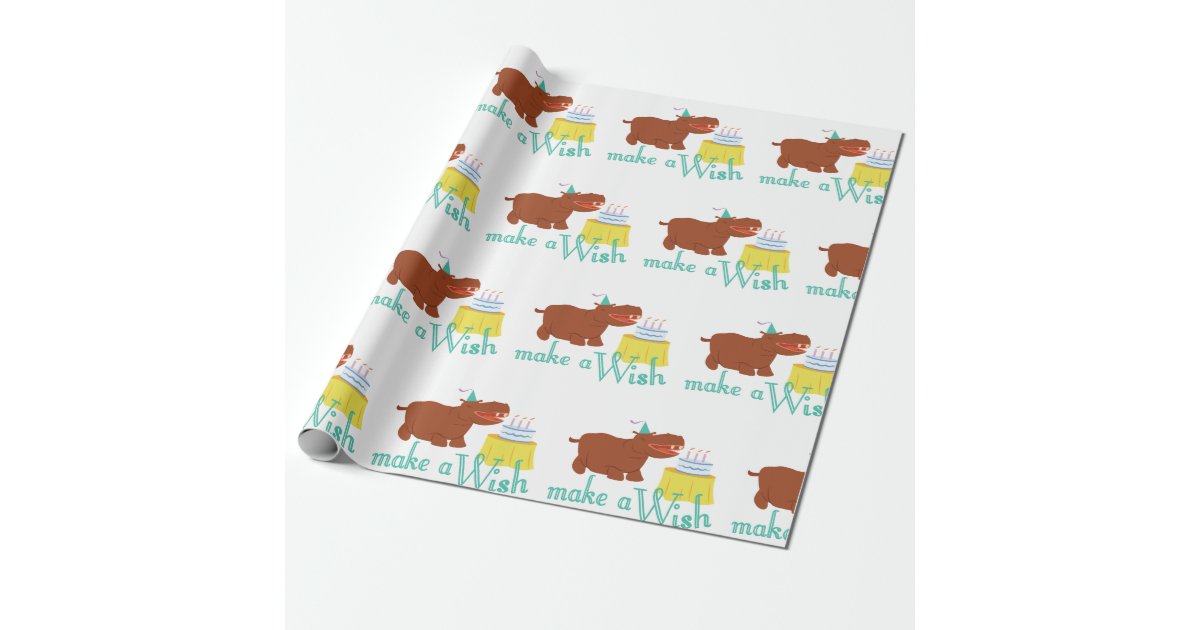 Happy Birthday Hippo! Wrapping Paper | Zazzle