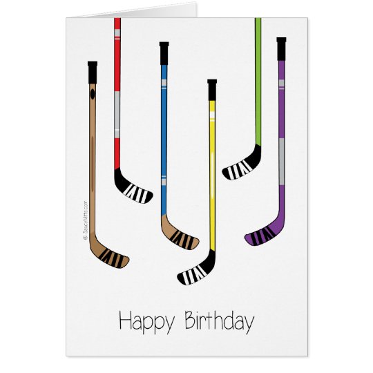 Happy Birthday! Hockey Sticks Greeting Card | Zazzle.com