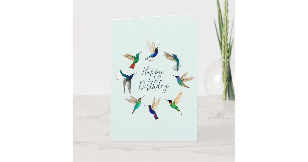 Happy Birthday Hummingbirds Card | Zazzle