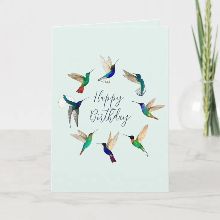 Happy Birthday Hummingbirds Card | Zazzle
