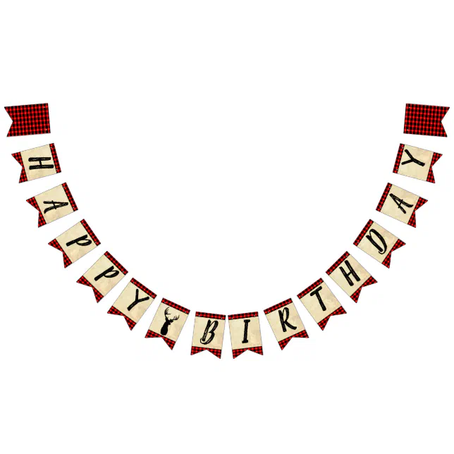 Happy Birthday Hunting Theme Bunting Flags | Zazzle