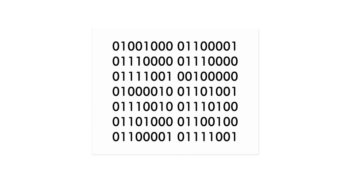 Happy Birthday In Binary Code Postcard