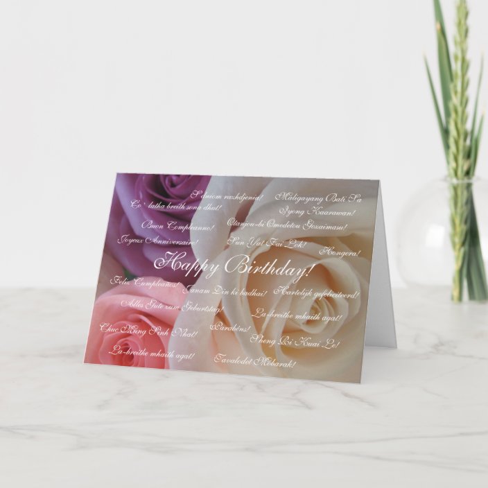 Happy Birthday in many languages Card | Zazzle.com