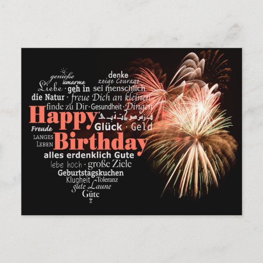 Happy Birthday In Many Languages Postcard | Zazzle.com