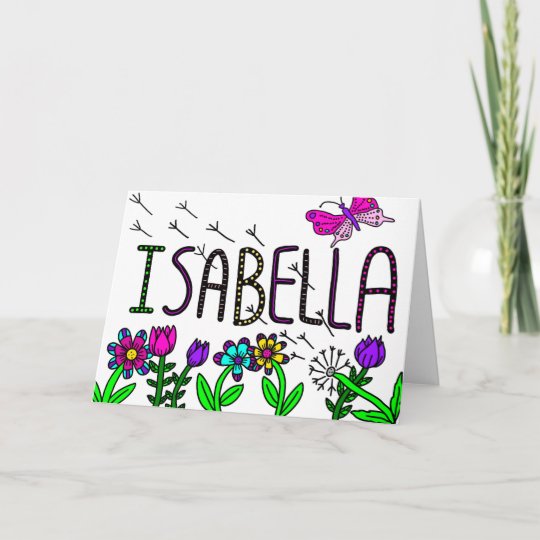 Happy Birthday Isabella Sweetest Girl in the World Card | Zazzle.com