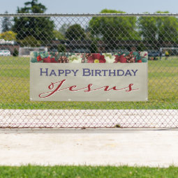 Happy Birthday Jesus Christian Christmas Banner | Zazzle
