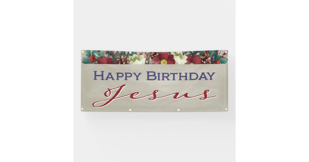 Happy Birthday Jesus Christian Christmas Banner | Zazzle