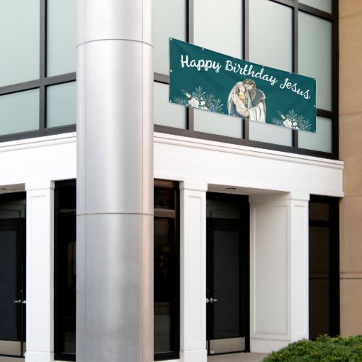 Happy Birthday Jesus Christmas Banner | Zazzle