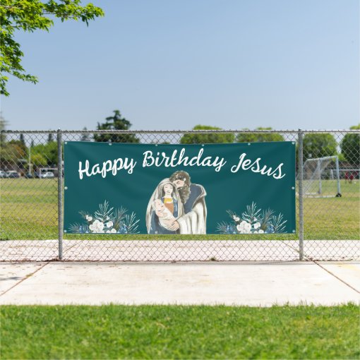 Happy Birthday Jesus Christmas Banner | Zazzle