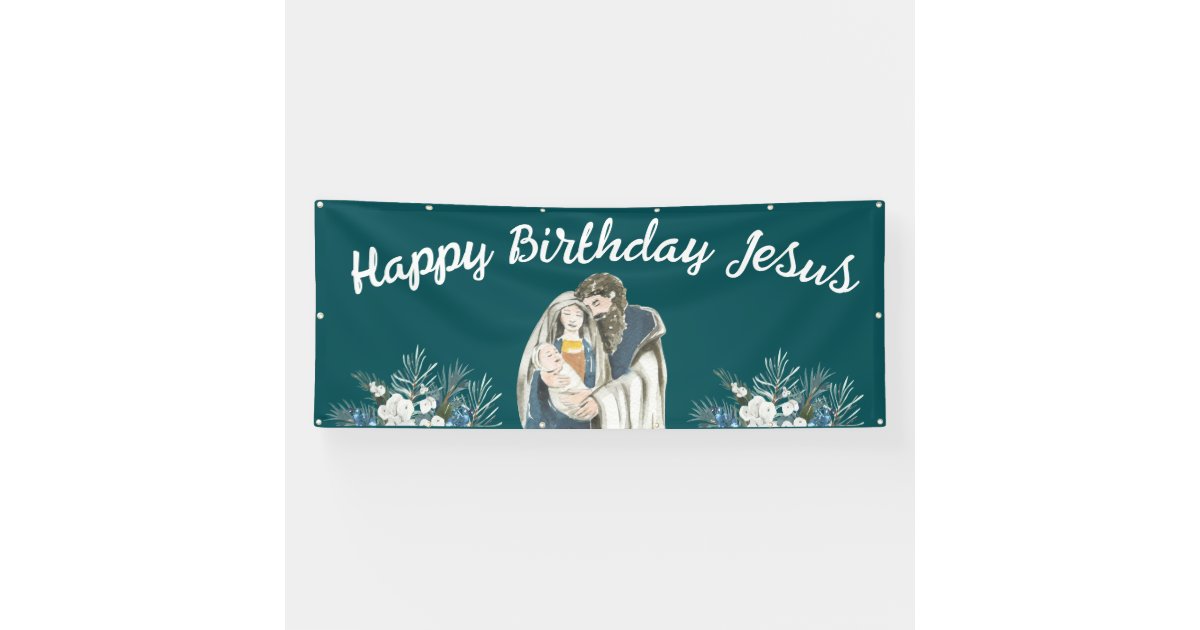 Happy Birthday Jesus Christmas Banner | Zazzle