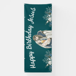 Happy Birthday Jesus Christmas Banner | Zazzle