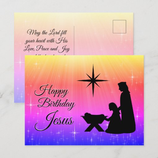 Happy Birthday Jesus, Christmas Nativity Holiday Postcard | Zazzle