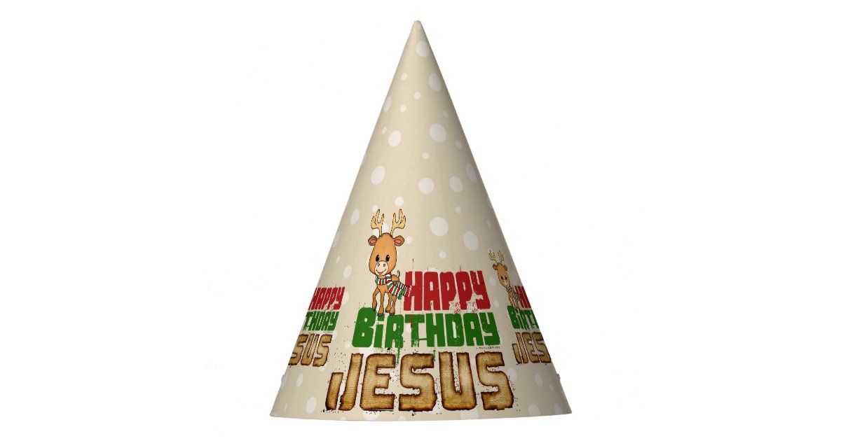 Happy Birthday Jesus Party Hat Zazzle happy-birthday-jesus-party-hat-zazzle