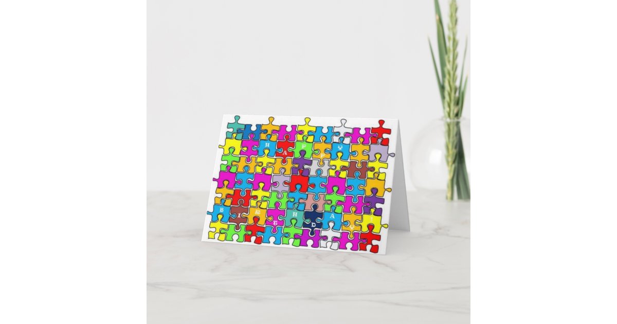 Happy birthday jigsaw card | Zazzle