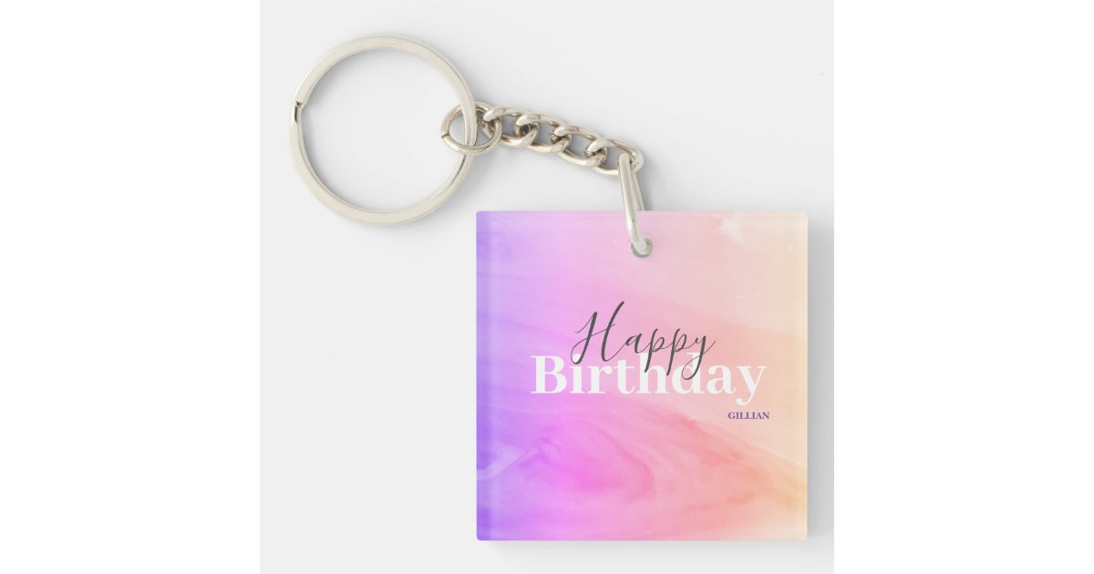 Happy birthday key ring | Zazzle