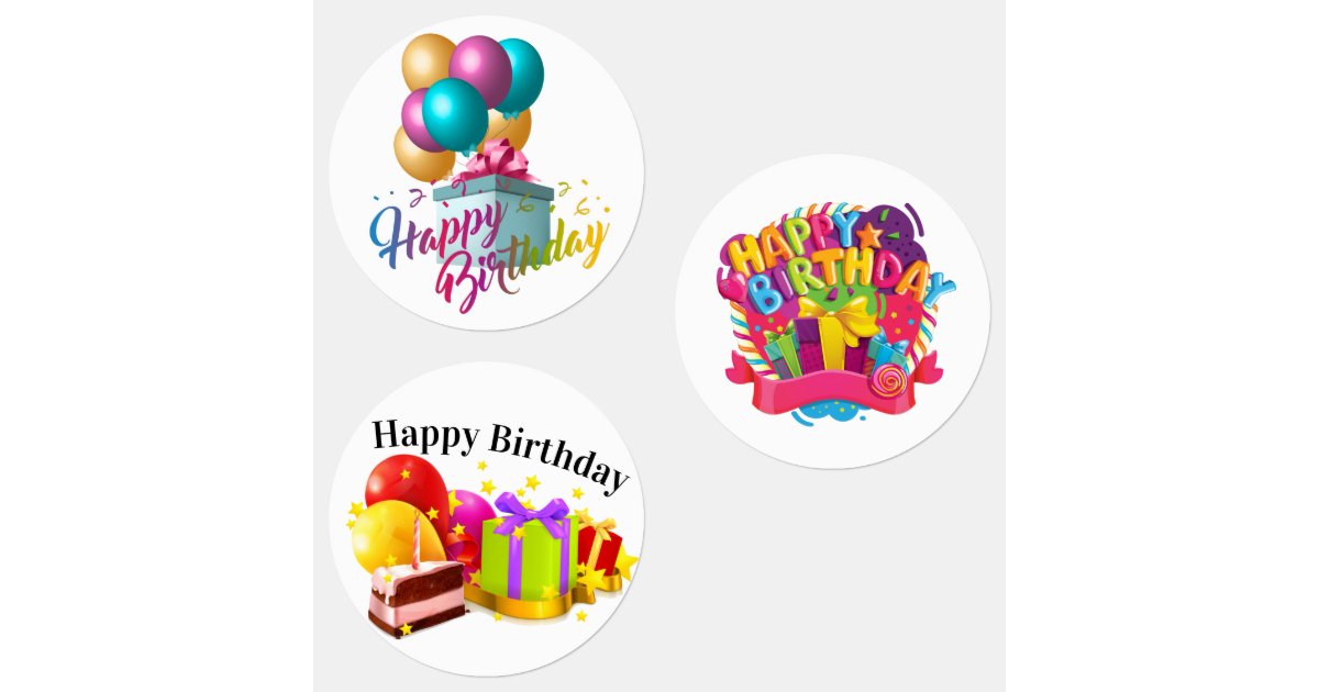 Happy Birthday Labels | Zazzle