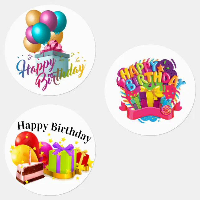 Happy Birthday Labels | Zazzle