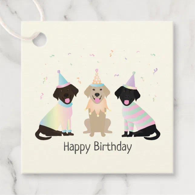 Happy Birthday Labrador Retriever Dogs Favor Tags | Zazzle