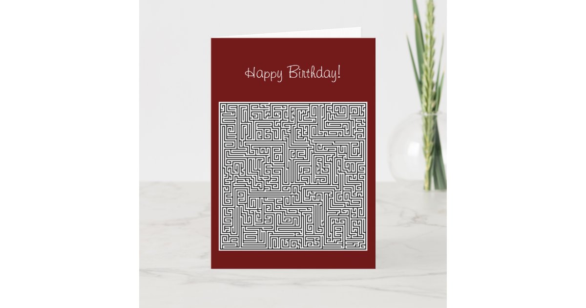 Happy Birthday Labyrinth Card | Zazzle