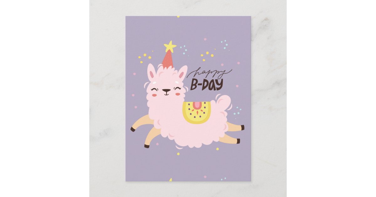 Happy Birthday Lama Postcard | Zazzle