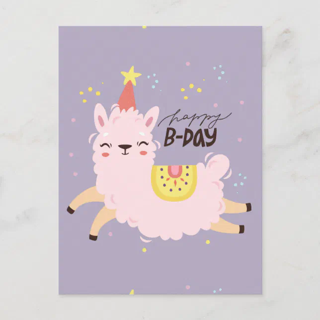 Happy Birthday Lama Postcard | Zazzle