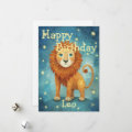 Happy Birthday Leo Lion Zodiac Sign Holiday Card | Zazzle