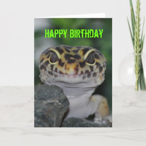 Happy Birthday Leopard Gecko Card | Zazzle