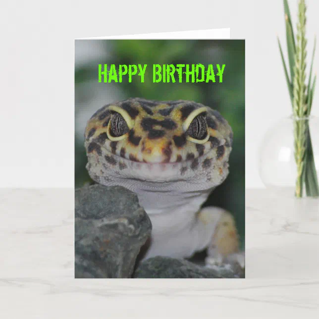 Happy Birthday Leopard Gecko Card | Zazzle