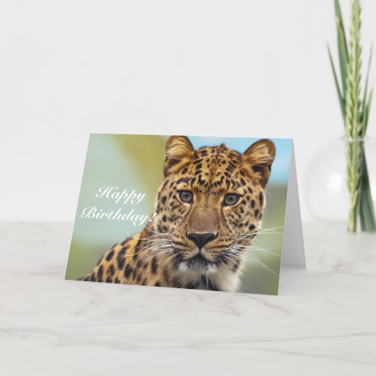 Happy Birthday Leopard greeting card | Zazzle.com