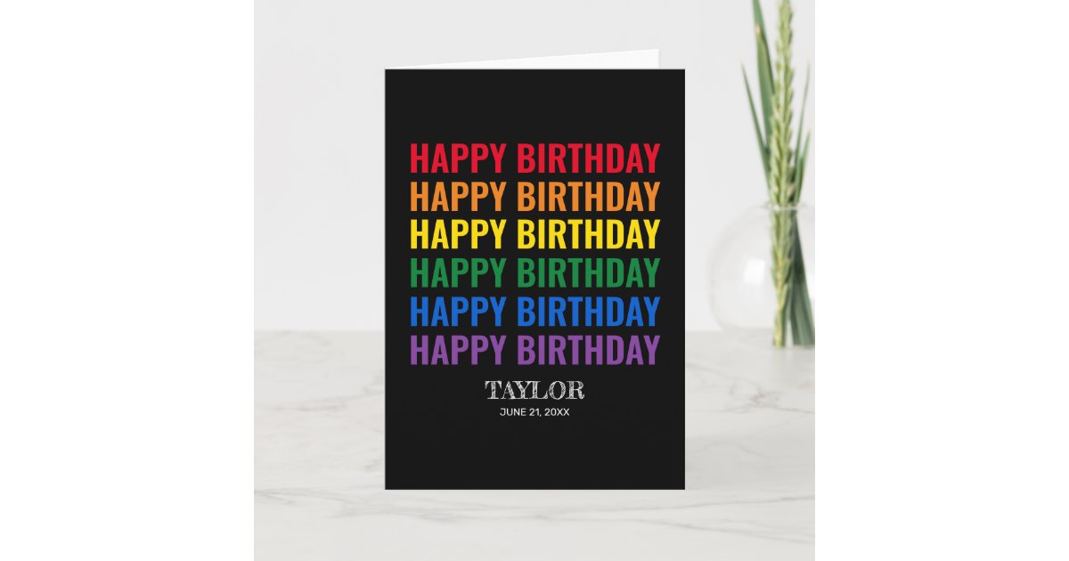 Happy Birthday LGBT Pride LGBTQ Transgender Card | Zazzle