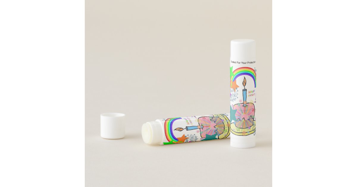 Happy Birthday Lip Balm Rainbow | Zazzle