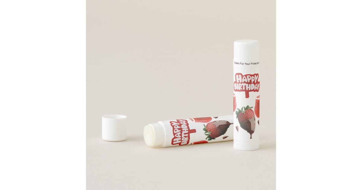 Happy Birthday Lip Balm Strawberry | Zazzle