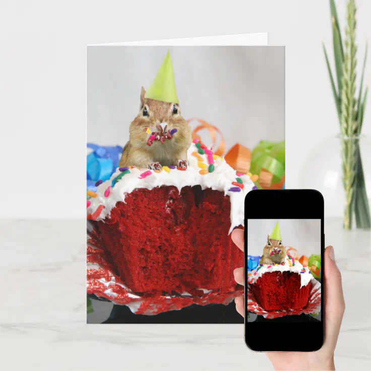 Happy Birthday Little Chipmunk, writing inside Card | Zazzle